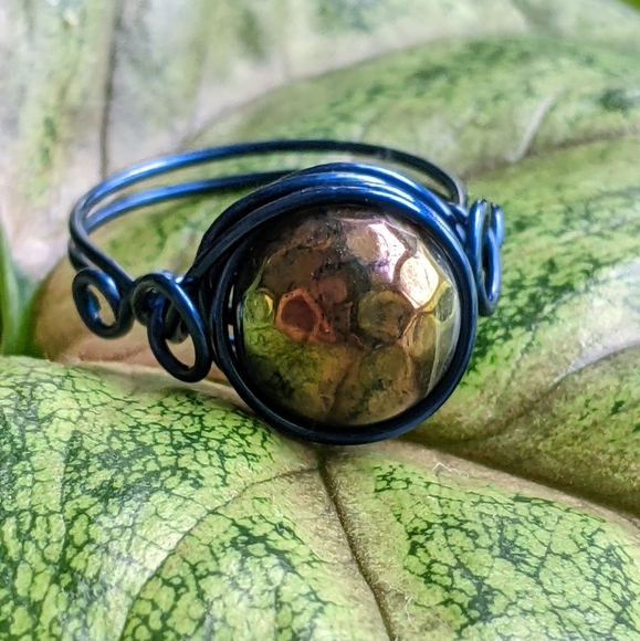 Artisan | Jewelry | Hand Crafted Blue Wire Wrapped Ring With Aura ...